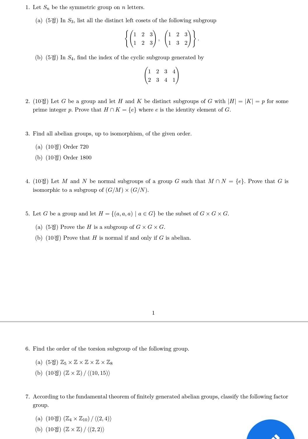 Solved 1 Let Sn Be The Symmetric Group On N Letters A