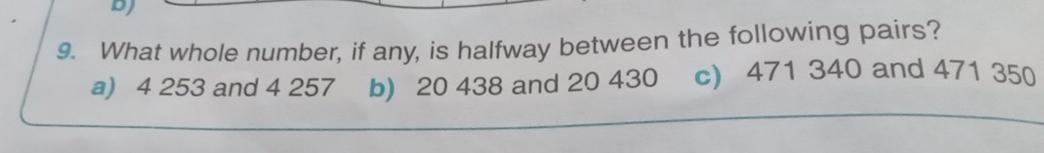 Solved What whole number, if any, is halfway between the | Chegg.com