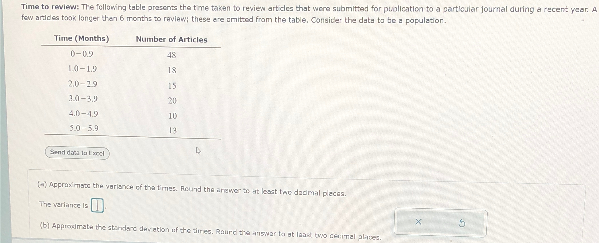 Solved Time to review: The following table presents the time | Chegg.com