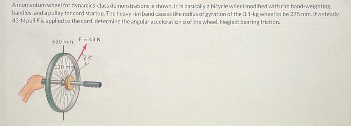Solved A momentum wheel for dynamics-class demonstrations is | Chegg.com