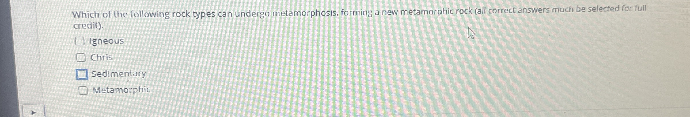 Solved Which of the following rock types can undergo | Chegg.com