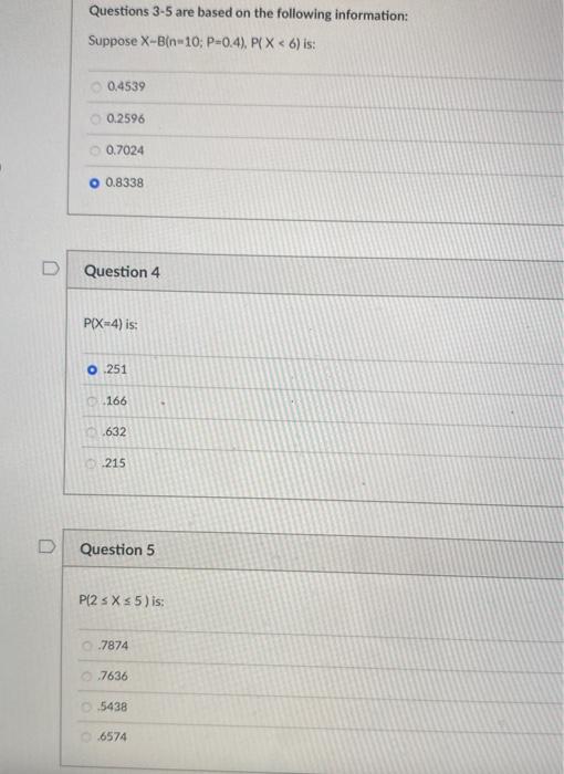 Solved Questions 3-5 are based on the following information: | Chegg.com