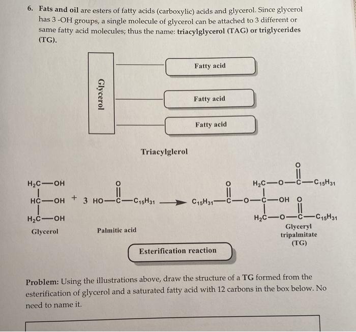 Solved 4. Draw the structure of glycerol below, then using | Chegg.com
