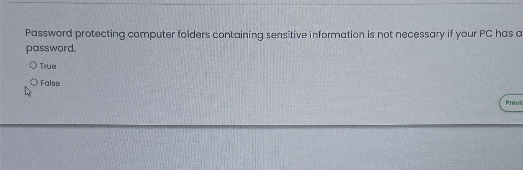 Solved Password protecting computer folders containing | Chegg.com