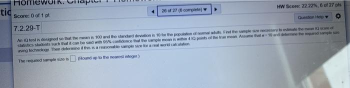 Solved Hortiewui. tid Score: 0 of 1 pt 26 of 27 (6 complete) | Chegg.com