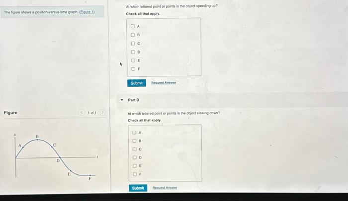 Solved At which lettered point or points is the object | Chegg.com