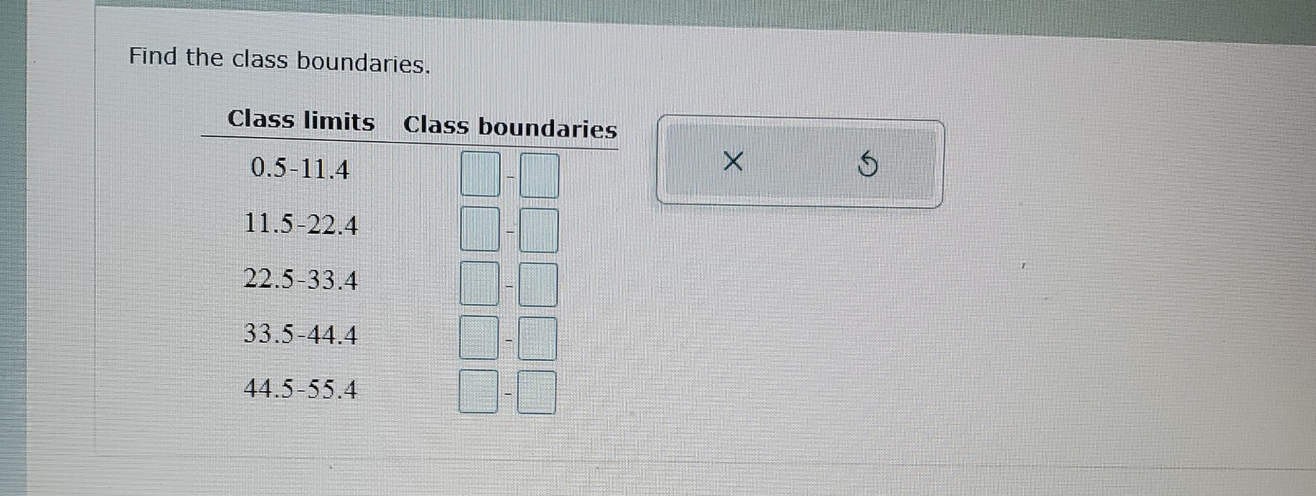Solved Find the class boundaries.\table[[Class limits,Class | Chegg.com
