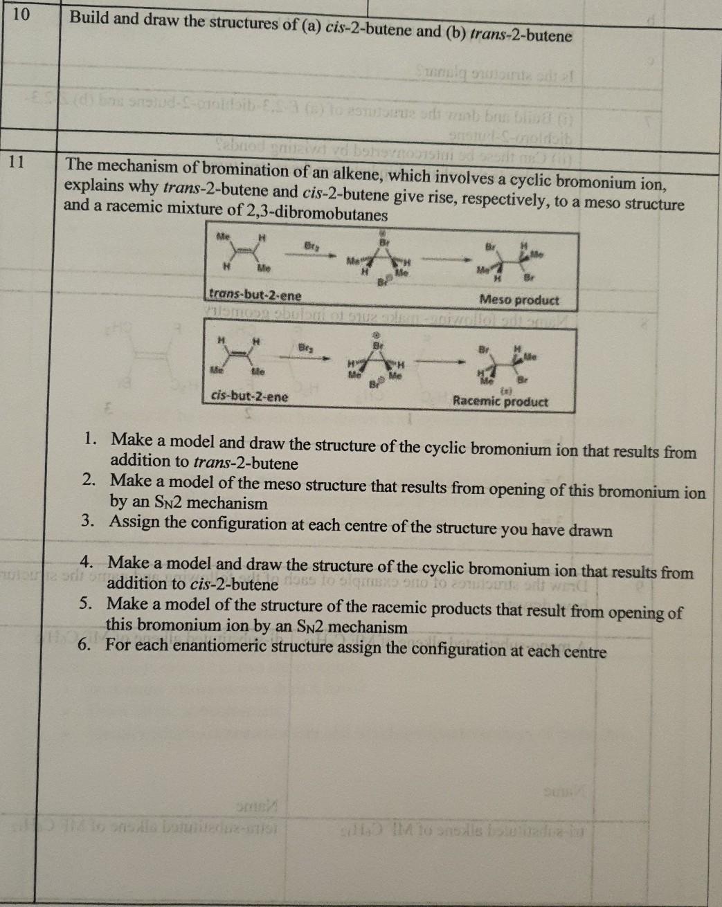 Solved 10 Build and draw the structures of (a) cis-2-butene | Chegg.com