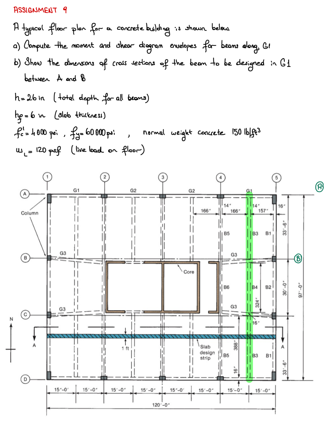 Solved ASSIGNMENT 9A typical floor plan for a concrete | Chegg.com