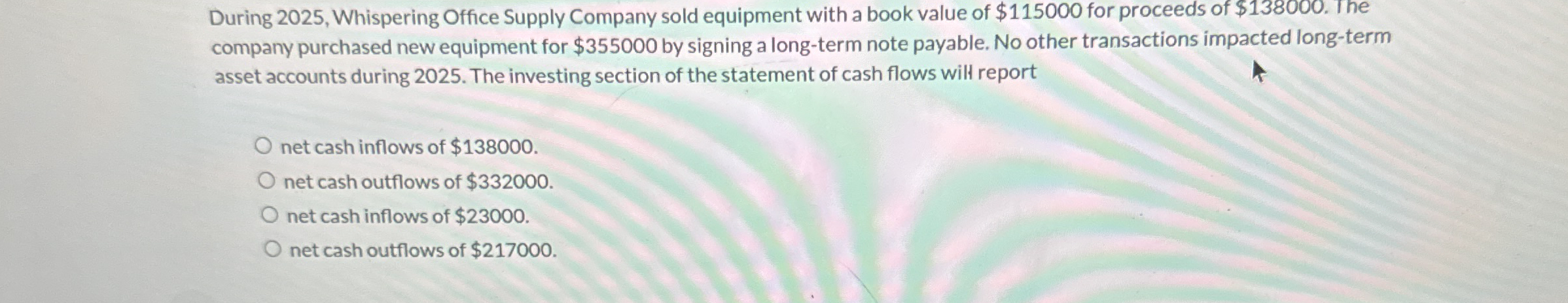 Solved During 2025, ﻿Whispering Office Supply Company sold | Chegg.com