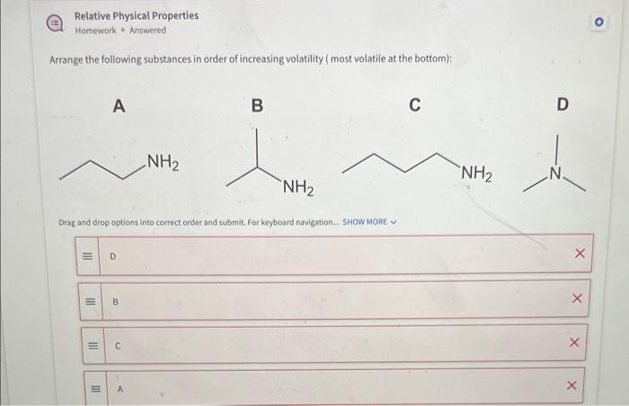 Solved Homework - Answered Arrange the following substances | Chegg.com Solved Homework - Answered Arrange the following substances | Chegg.com