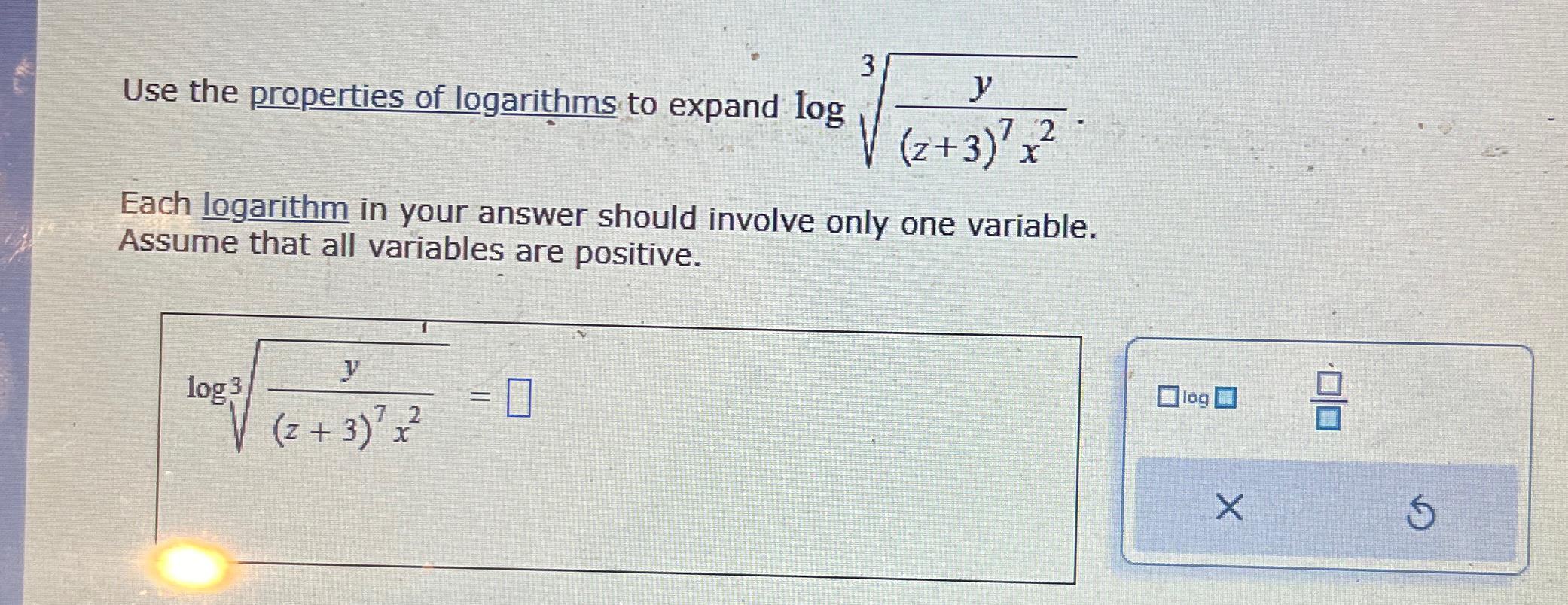 Solved Use the properties of logarithms to expand | Chegg.com