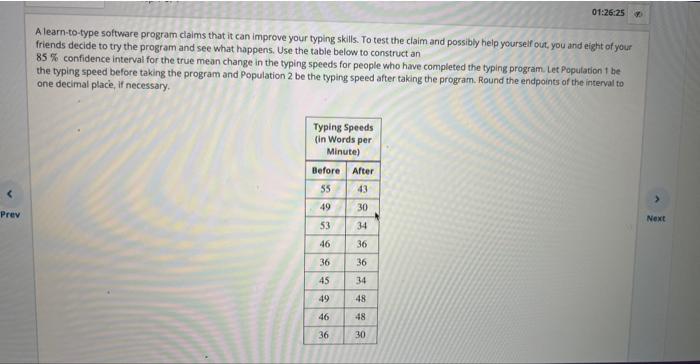 Solved A learn-to-type software program claims that it can | Chegg.com