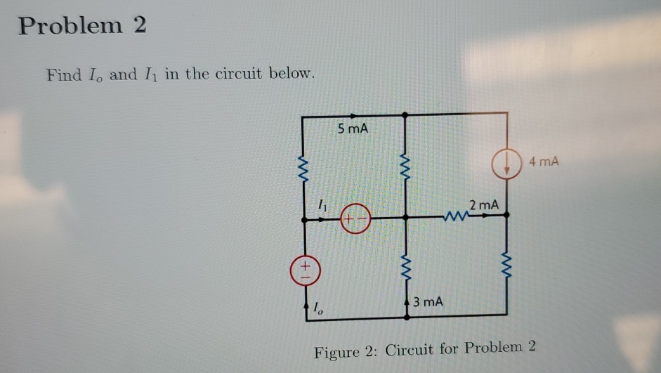 Solved Problem 2Find Io ﻿and I1 ﻿in the circuit below.Figure | Chegg.com