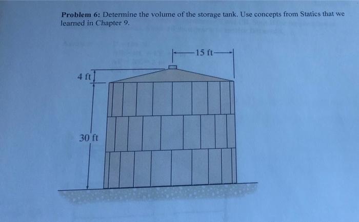 Solved Problem 6: Determine the volume of the storage tank. | Chegg.com