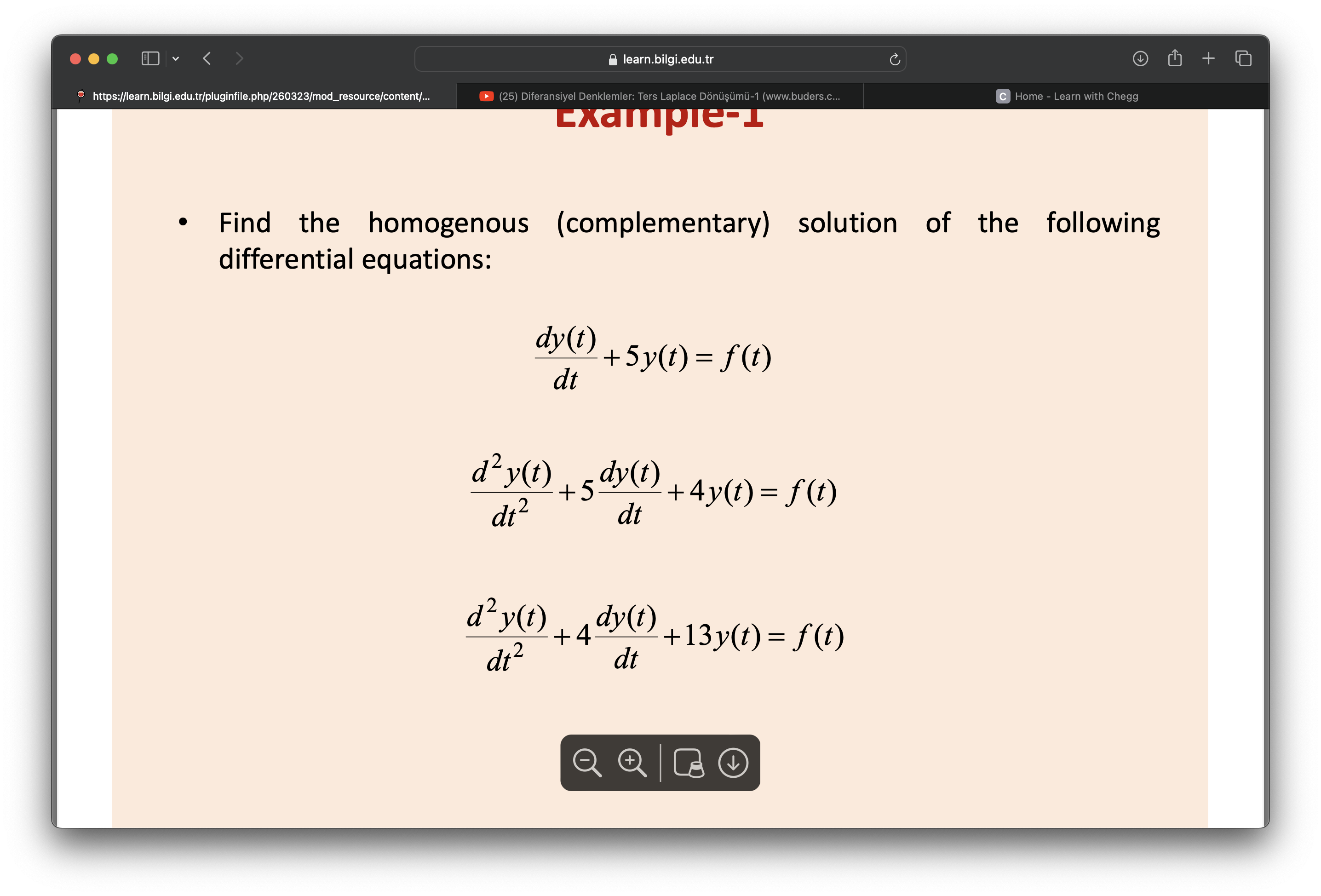 Solved Find the homogenous (complementary) ﻿solution of the | Chegg.com