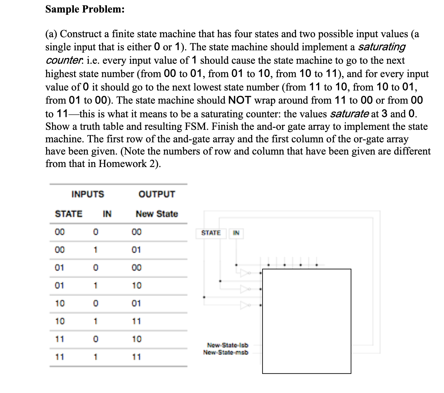 Solved Sample Problem:(a) ﻿Construct a finite state machine | Chegg.com