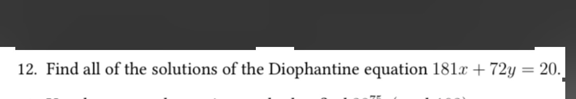 Solved Find all of the solutions of the Diophantine equation | Chegg.com