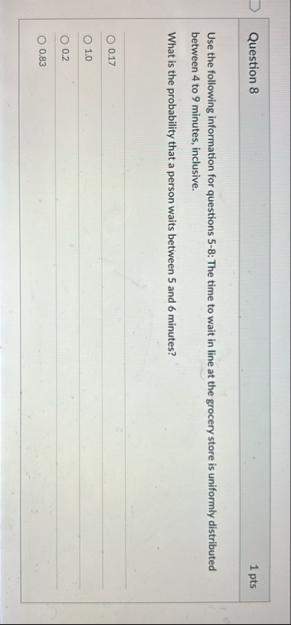 Solved Question 81 ﻿ptsUse the following information for | Chegg.com