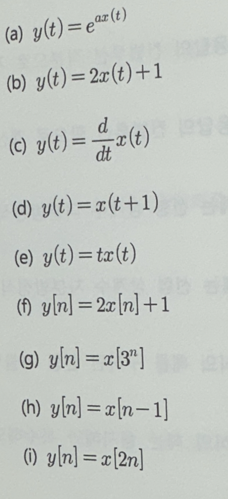 Solved Determine (1)linearity (2) ﻿time invariance | Chegg.com