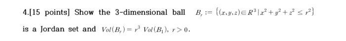 Solved 4.[15 points] Show the 3-dimensional ball | Chegg.com