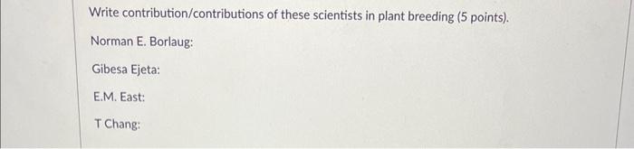 Solved Write contribution/contributions of these scientists | Chegg.com