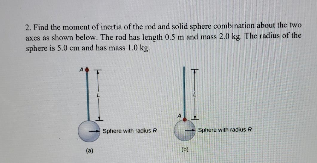 Solved 2. Find the moment of inertia of the rod and solid | Chegg.com