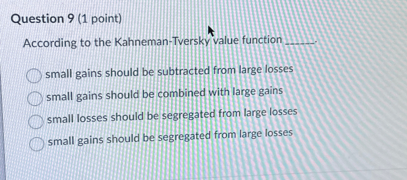 Solved Question 9 (1 ﻿point)According to the | Chegg.com