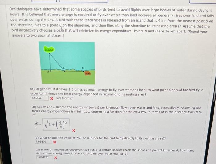 Solved Ornithologists have determined that some species of | Chegg.com