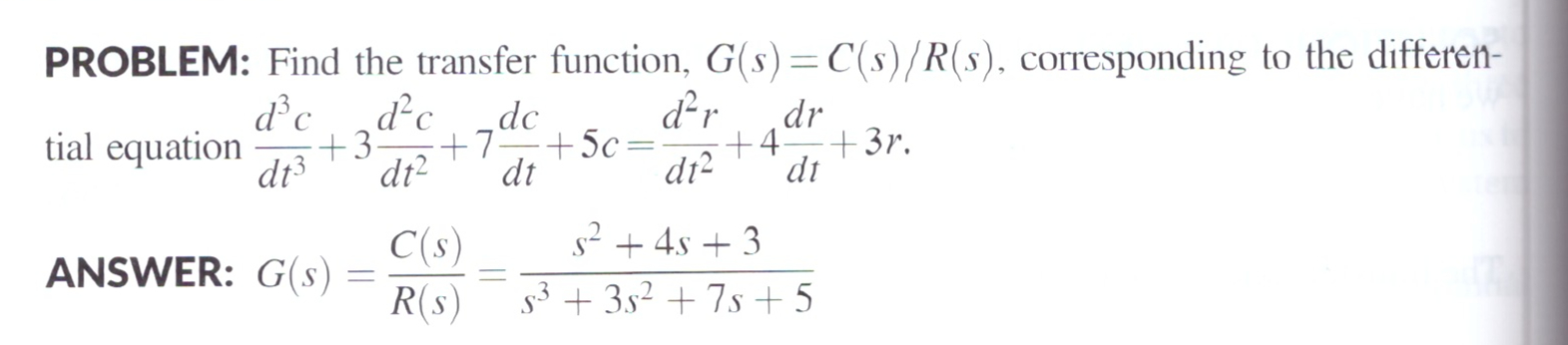Solved PROBLEM: Find the transfer function, G(s)=CsR(s), | Chegg.com