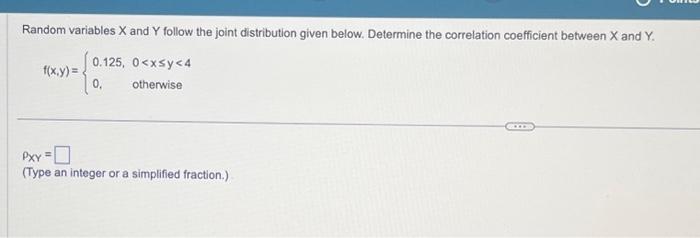 Solved Random variables X and Y follow the joint | Chegg.com