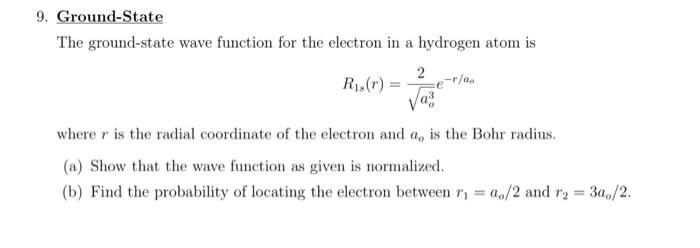 Solved 9. Ground-State The ground-state wave function for | Chegg.com