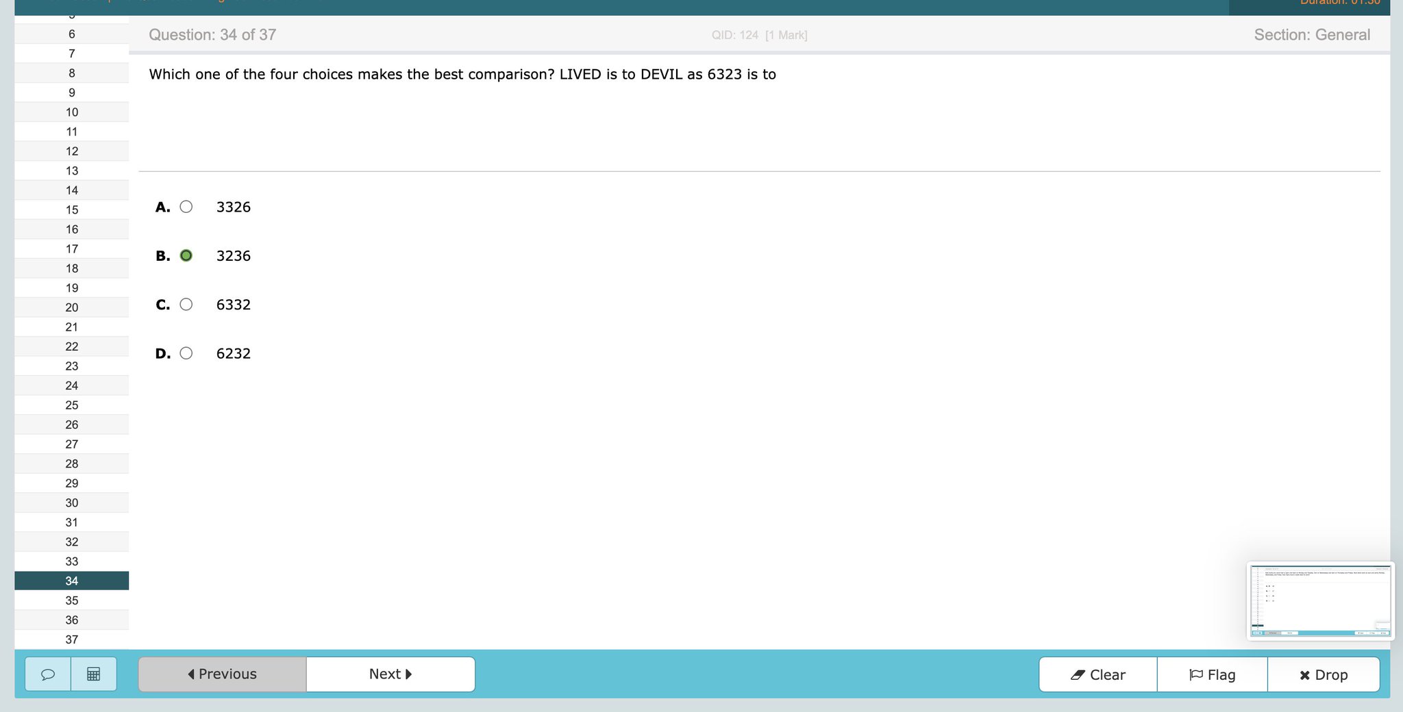 Solved A. 3326B. 3236C. 6332D. 6232 | Chegg.com