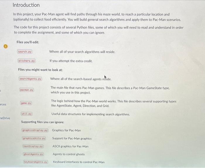Solved Introduction In this project, your Pac-Man agent will | Chegg.com