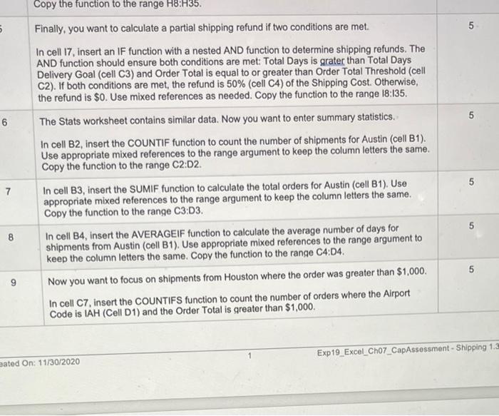 Grader - Instructions Excel 2019 Project | Chegg.com