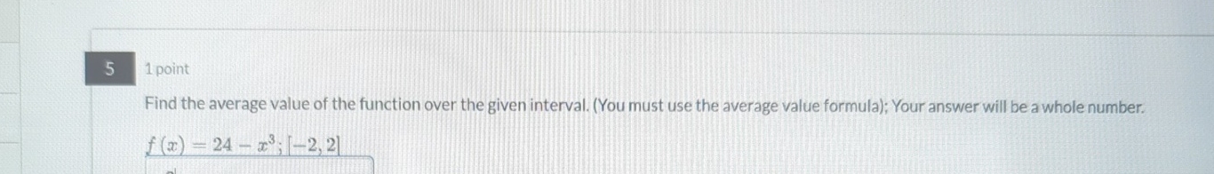 Solved 51 ﻿pointFind the average value of the function over | Chegg.com