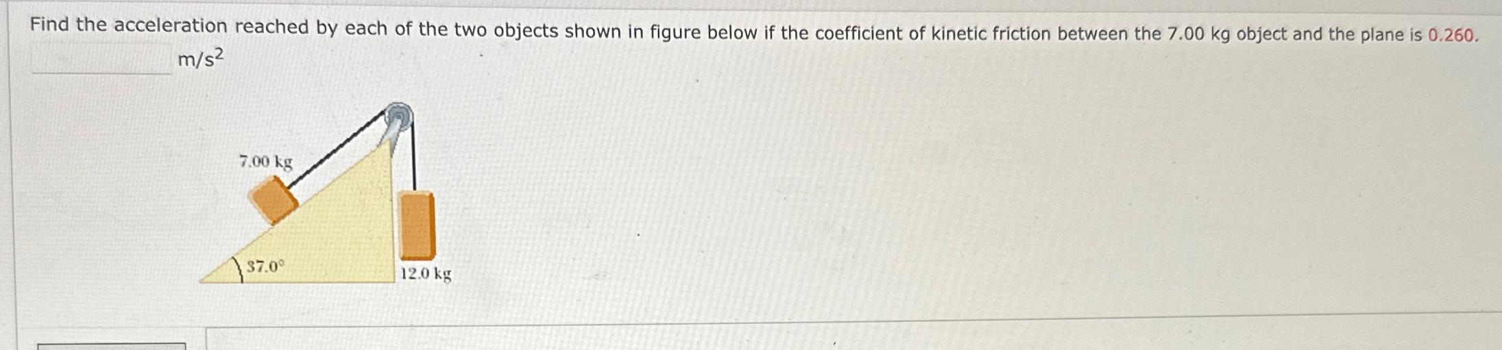 Solved Find the acceleration reached by each of the two | Chegg.com
