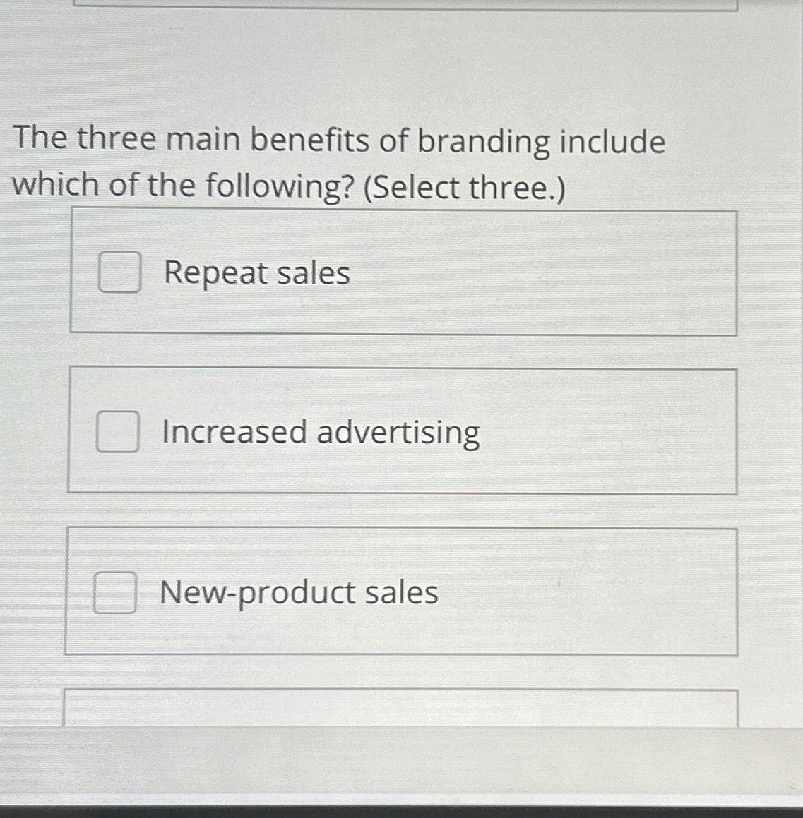 Solved The three main benefits of branding includewhich of | Chegg.com