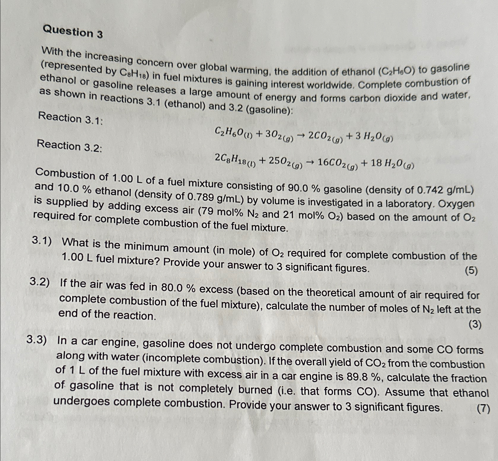 Solved Question 3With the increasing concern over global | Chegg.com