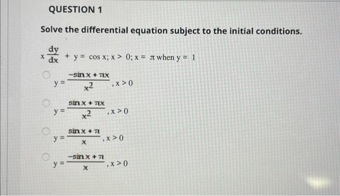 Solved Solve the differential equation subject to the | Chegg.com