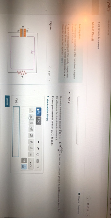 Solved hysics CDC circuits homework An R-C Circuit