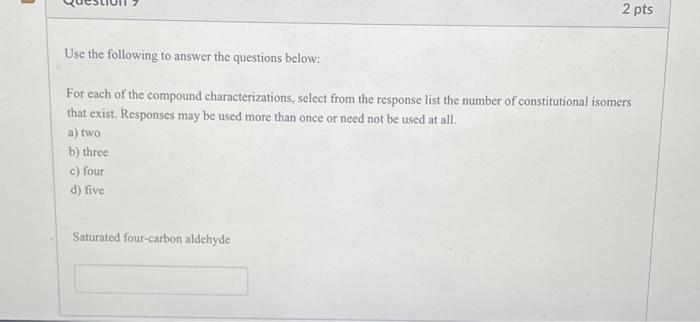Solved Use the following to answer the questions below: For | Chegg.com