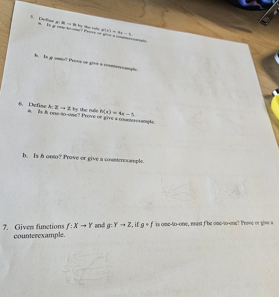 Solved Define g:R→R ﻿by the rule g(x)=4x-5.a. ﻿Is g | Chegg.com