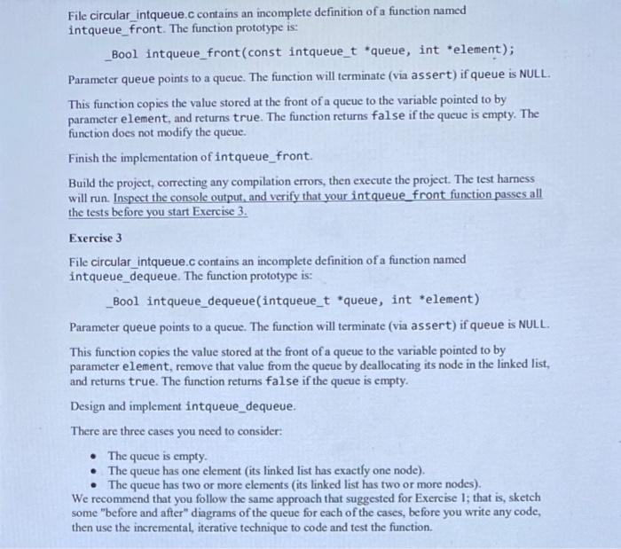 Solved File circular_intqueue.c contains an incomplete | Chegg.com