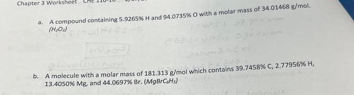 Solved Molecular Formulas Write the molecular formula for | Chegg.com