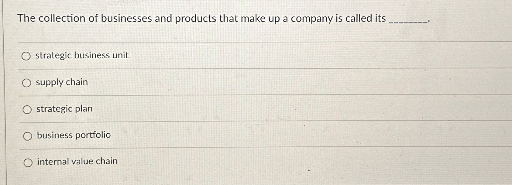 Solved The collection of businesses and products that make | Chegg.com