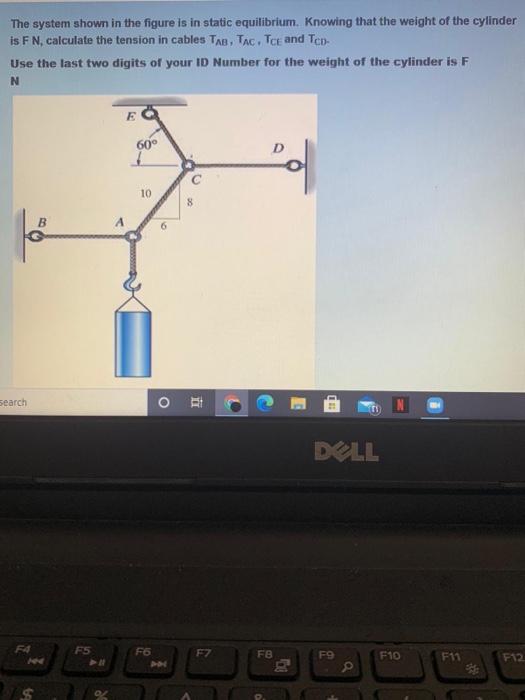 Solved The system shown in the figure is in static | Chegg.com