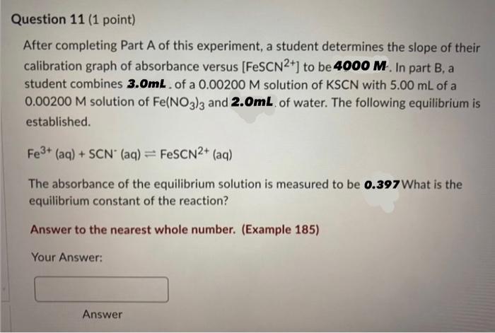 After completing Part A of this experiment, a student | Chegg.com