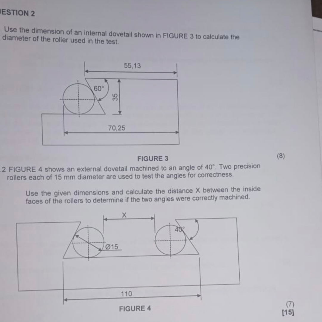 Solved ESTION 2Use the dimension of an internal dovetail | Chegg.com