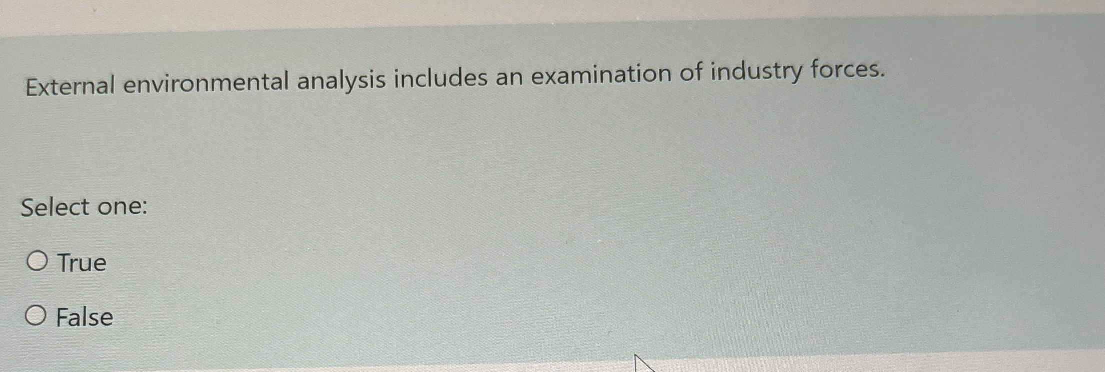 Solved External environmental analysis includes an | Chegg.com